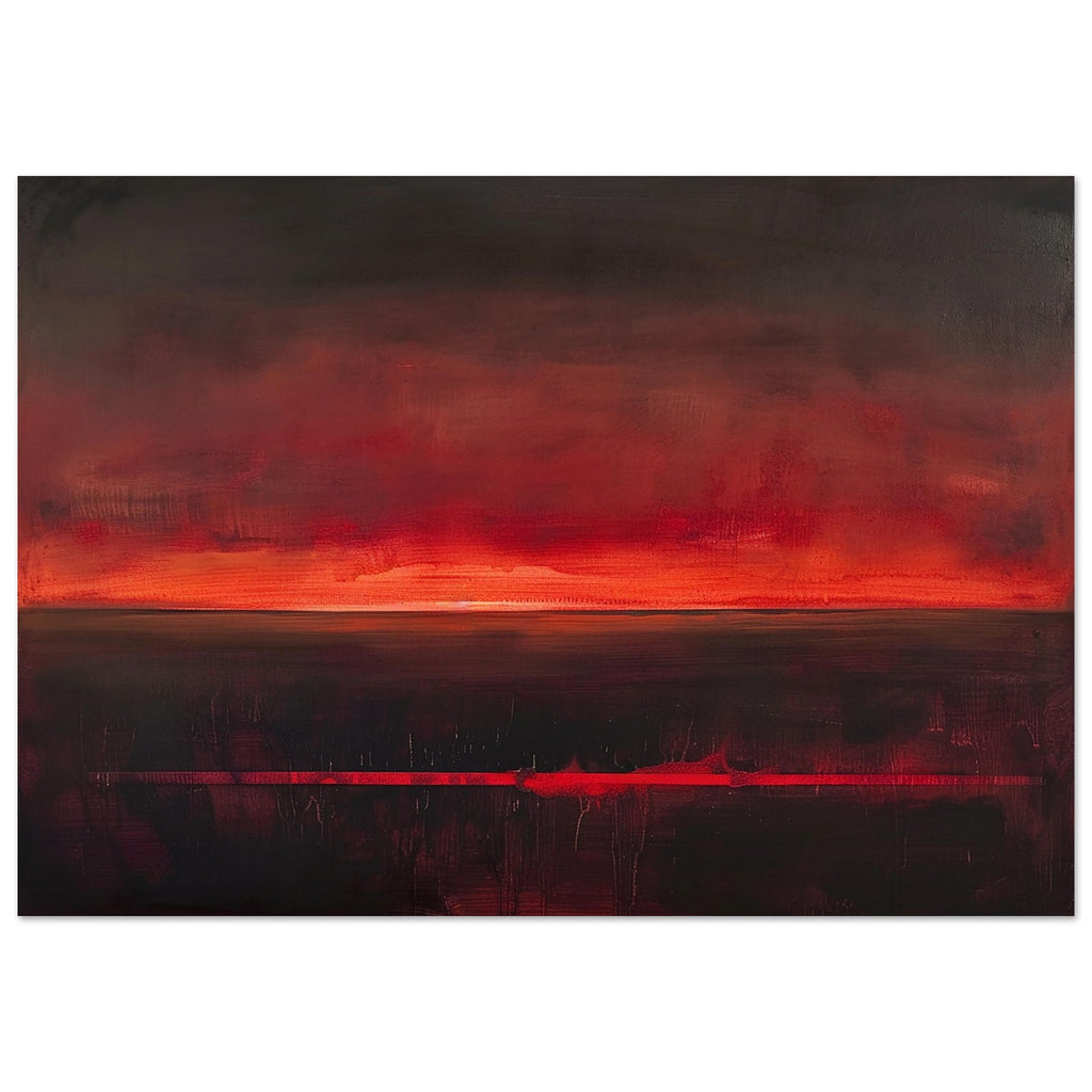 Abstract Red Sunset Seascape Art | By Print Room Ltd